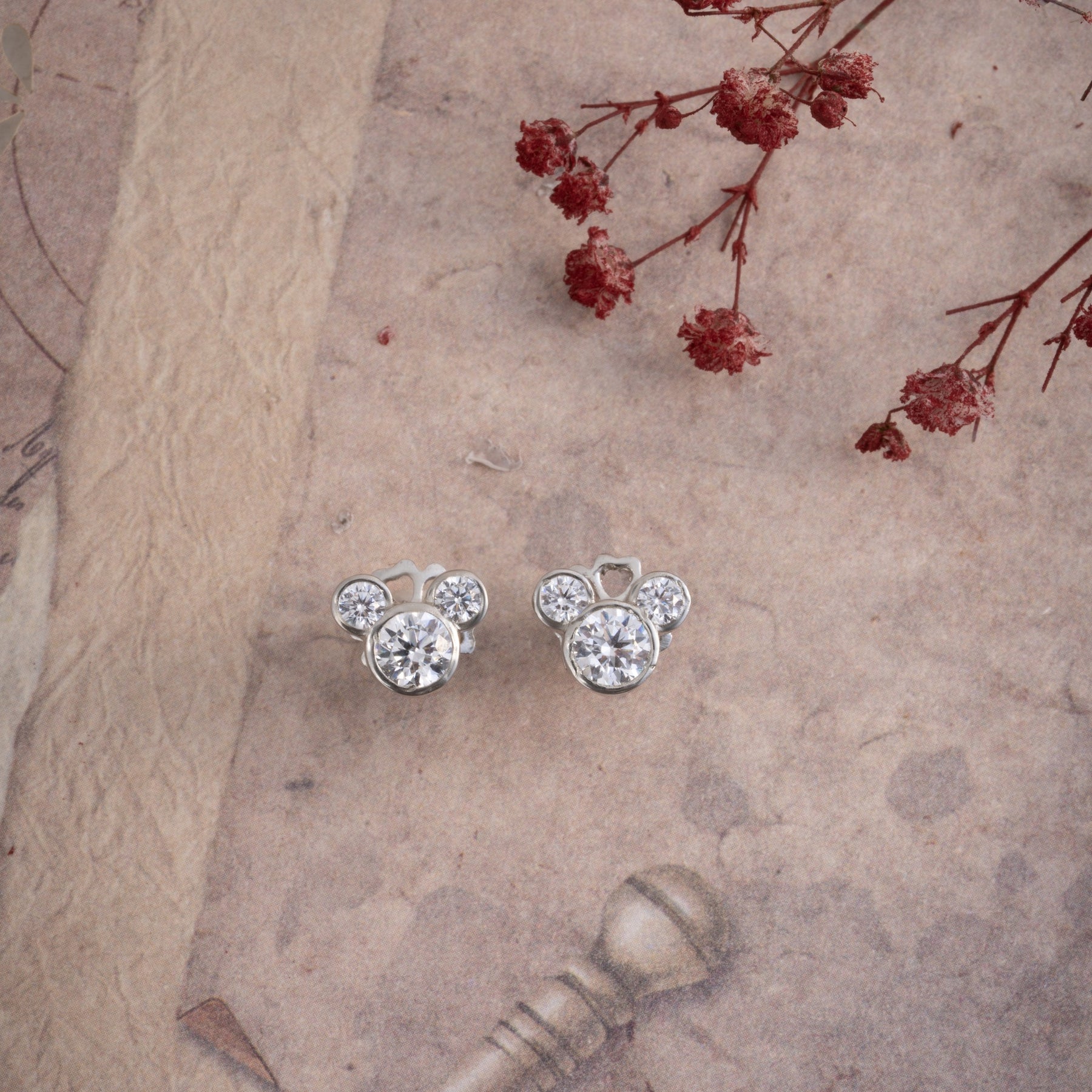 Mickey CZ Studs