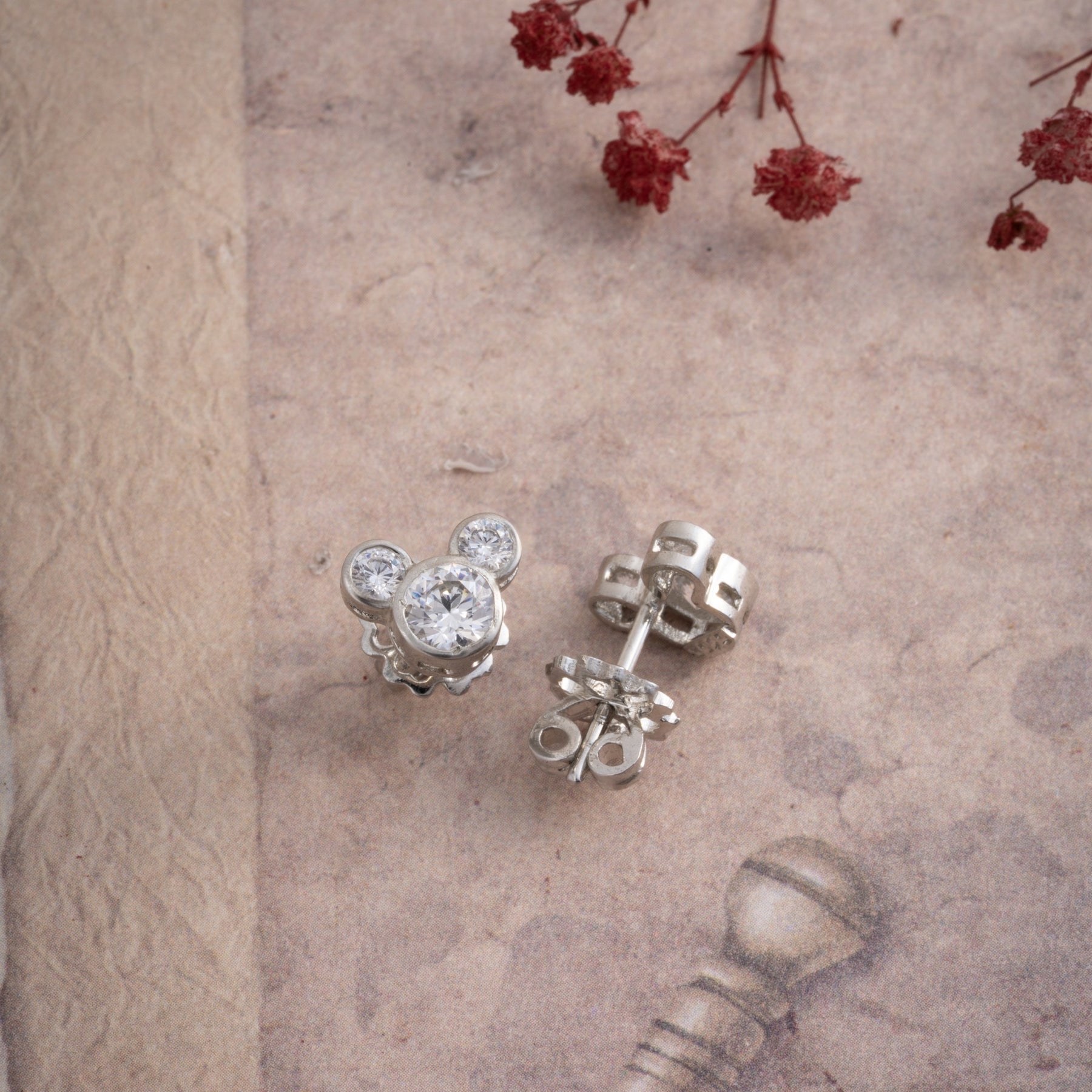 Mickey CZ Studs