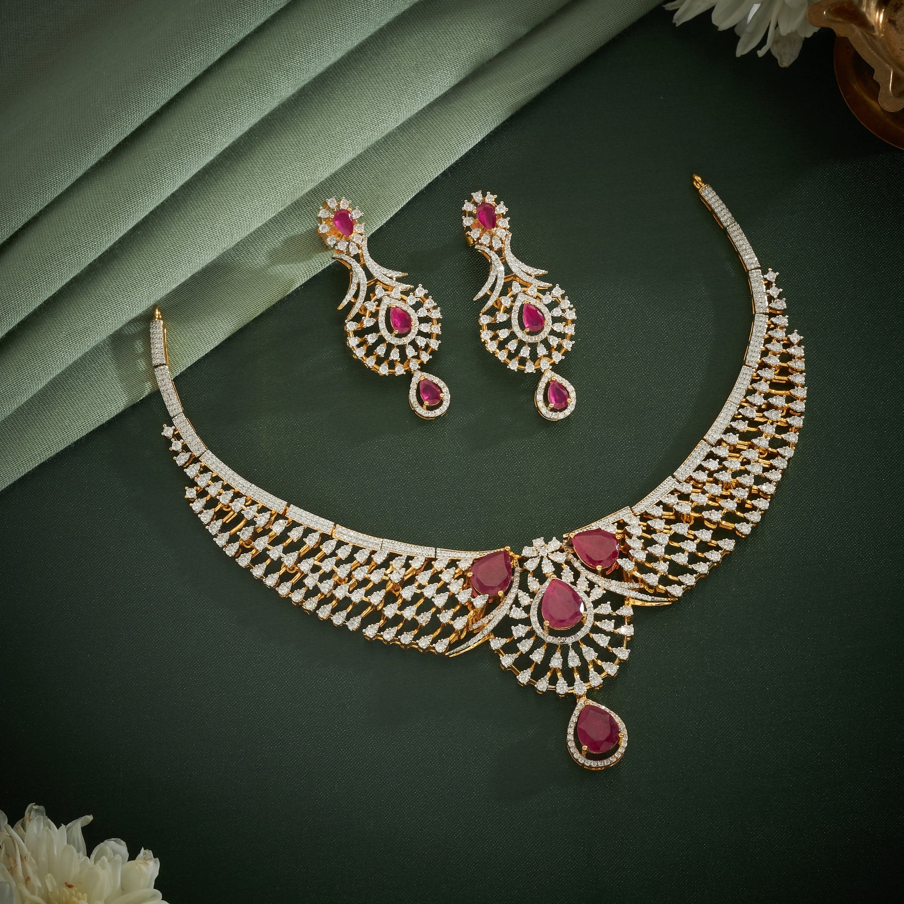 Drovalis Bloomara CZ Necklace Set